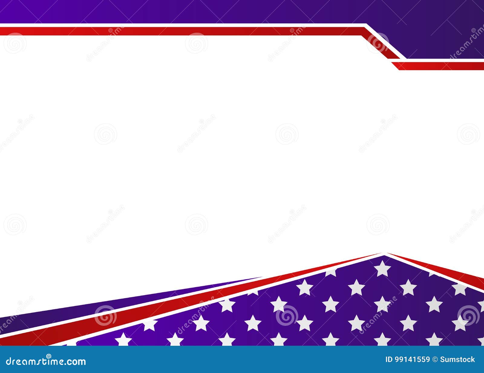 USA Flag Themed Patriotic Border Stock Vector - Illustration of themed ...