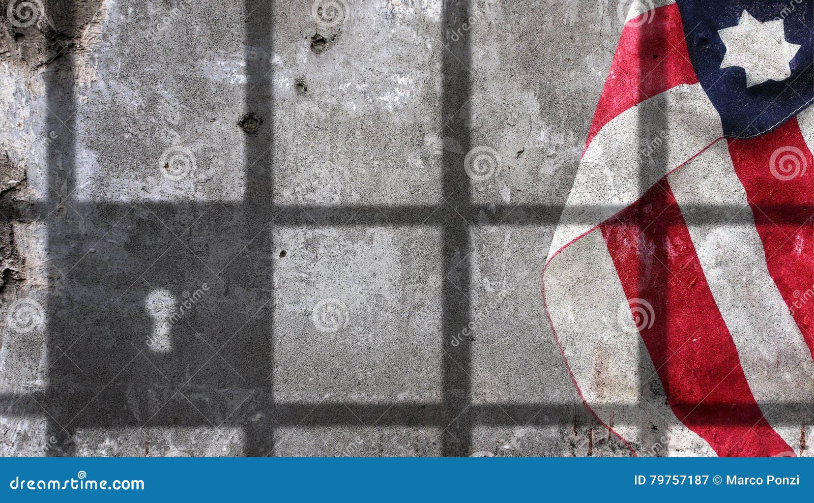 Usa Flag Under Jail Bars stock image. Image of cell, jail - 79757187