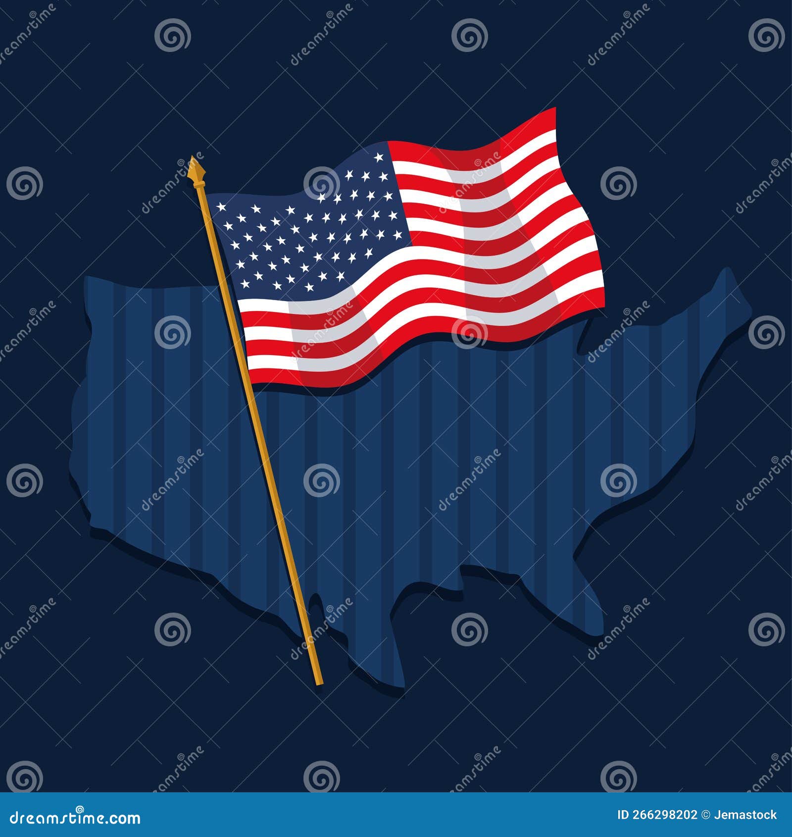 Usa flag waving stock vector. Illustration of celebration - 266298202