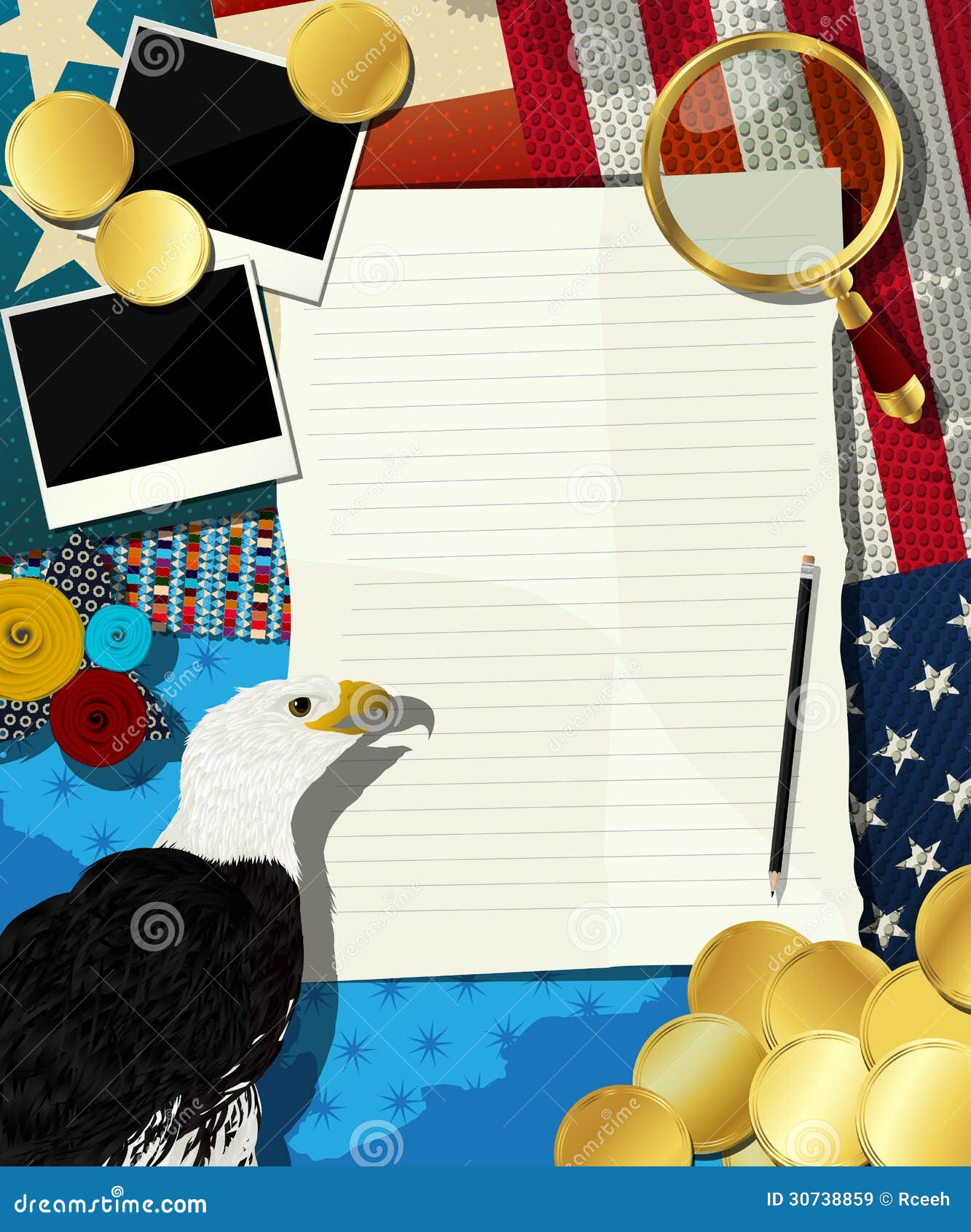 USA frame stock vector. Illustration of pattern, paper - 30738859