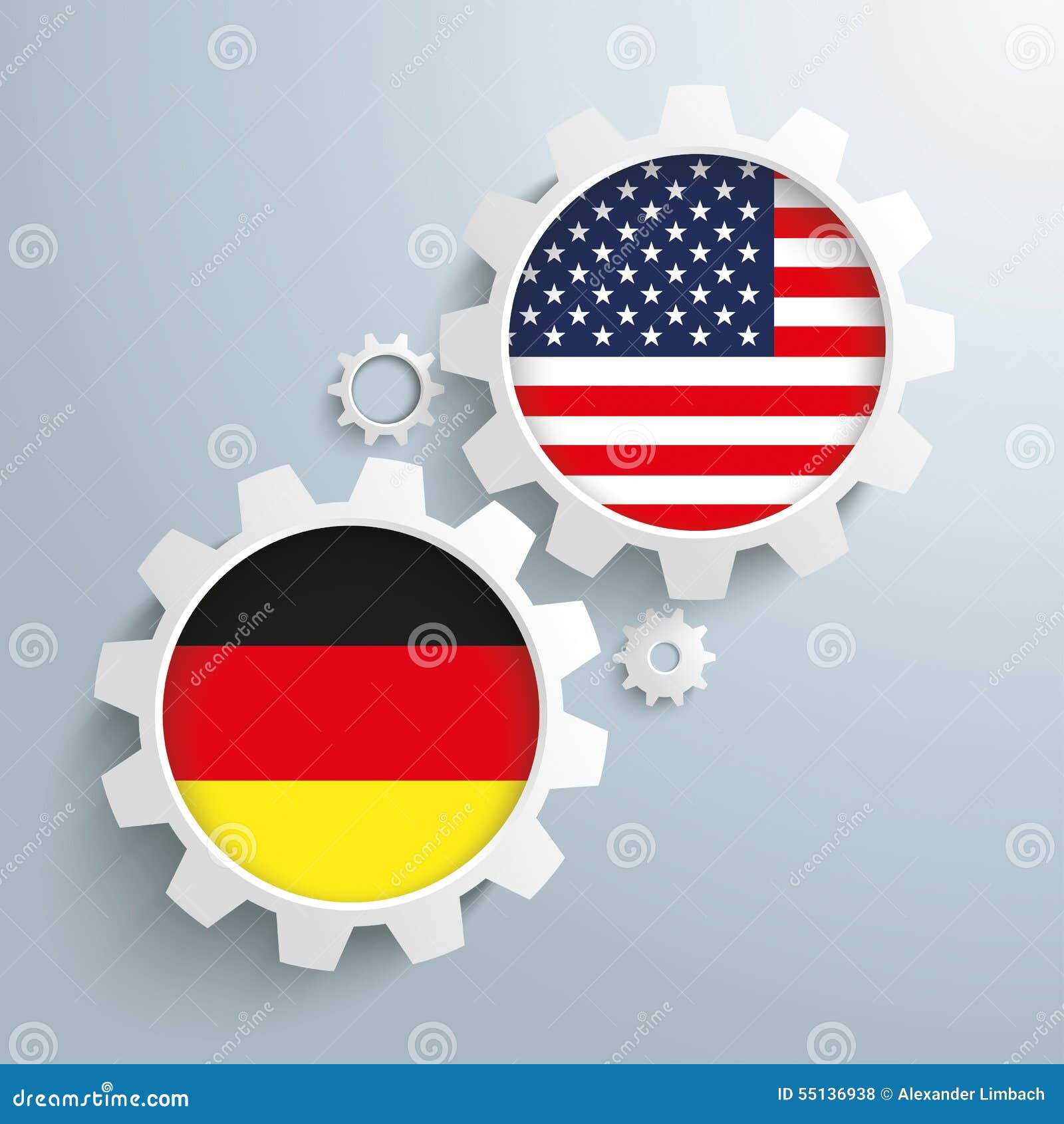 USA Germany Partnership Gears Stock Vector - Illustration of german ...