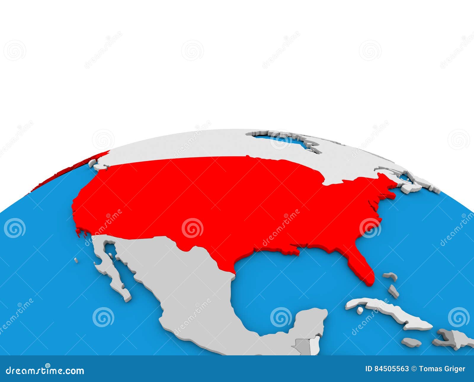USA on globe in red stock illustration. Illustration of north - 84505563