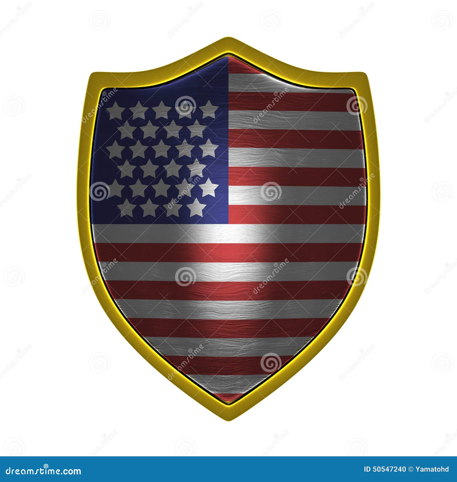 USA gold shield front lit stock illustration. Illustration of ...