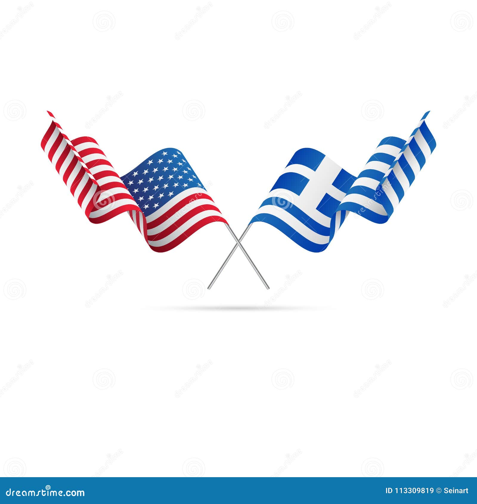 USA and Greece Flags. Vector Illustration. Stock Vector - Illustration ...