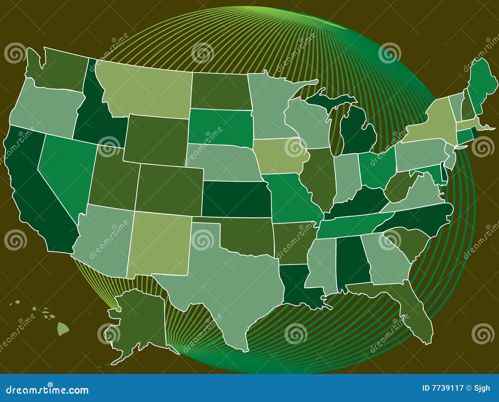 Usa green map with globe stock vector. Illustration of kansas - 7739117