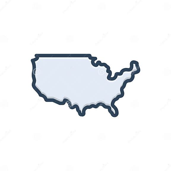 Color Illustration Icon for Usa, America and United States Stock ...