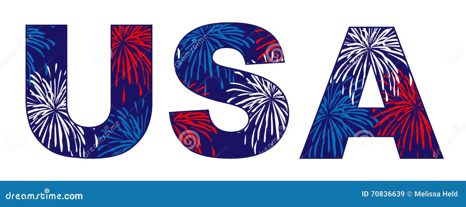 USA initials fireworks stock illustration. Illustration of graphic ...