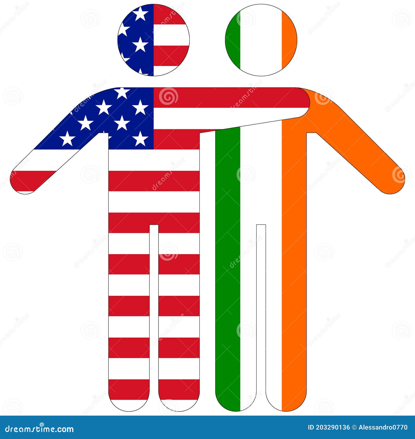 USA - Ireland / Friendship Concept Stock Illustration - Illustration of ...