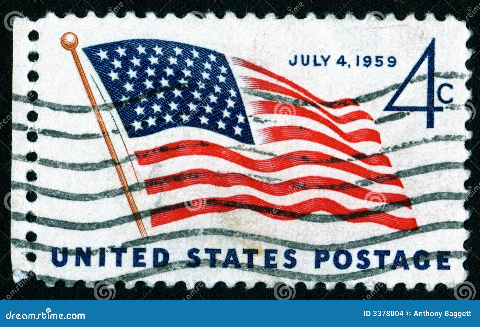 USA July 4th postage stamp editorial stock image. Image of american ...