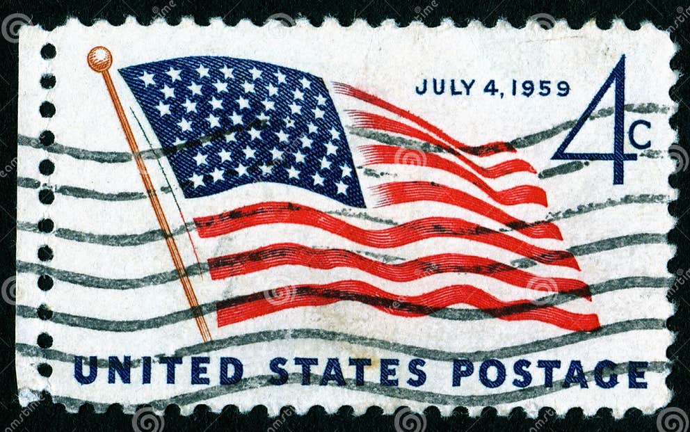 USA July 4th postage stamp editorial stock image. Image of american ...
