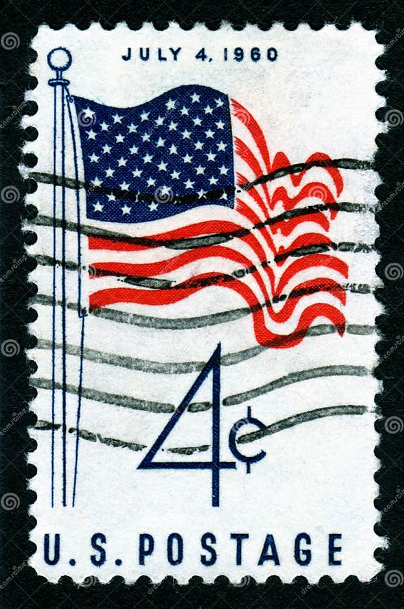 USA July 4th Postage Stamp editorial photography. Image of emphemera ...