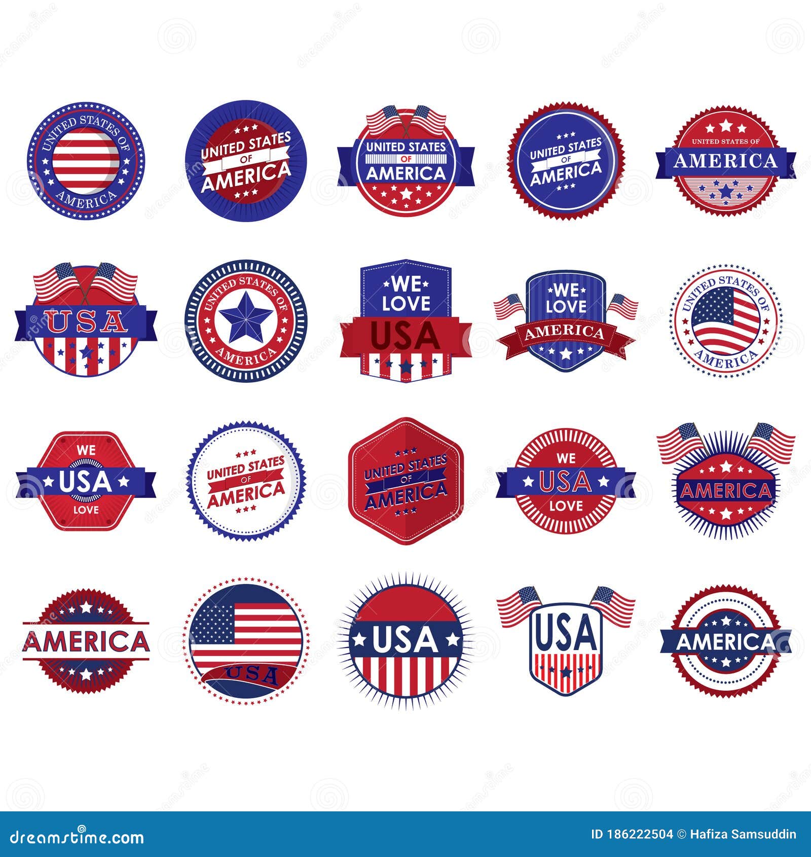 Usa Labels Collection. Vector Illustration Decorative Design Stock ...