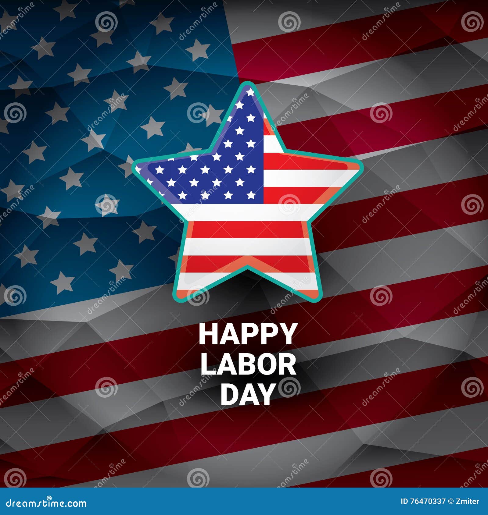 USA Labor Day Vector Background or Poster. Stock Vector - Illustration ...