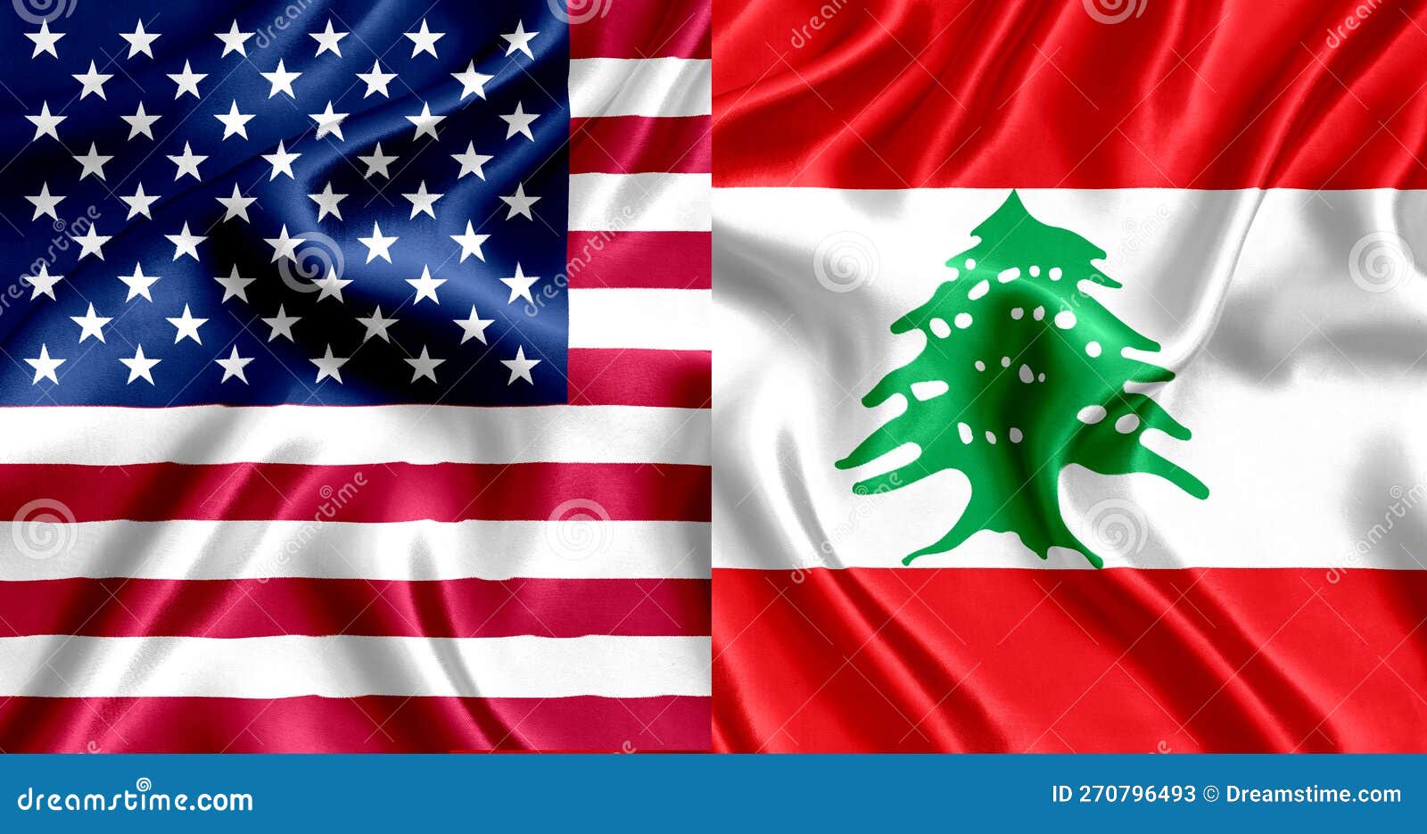 USA and Lebanon flag silk stock image. Image of cooperation - 270796493