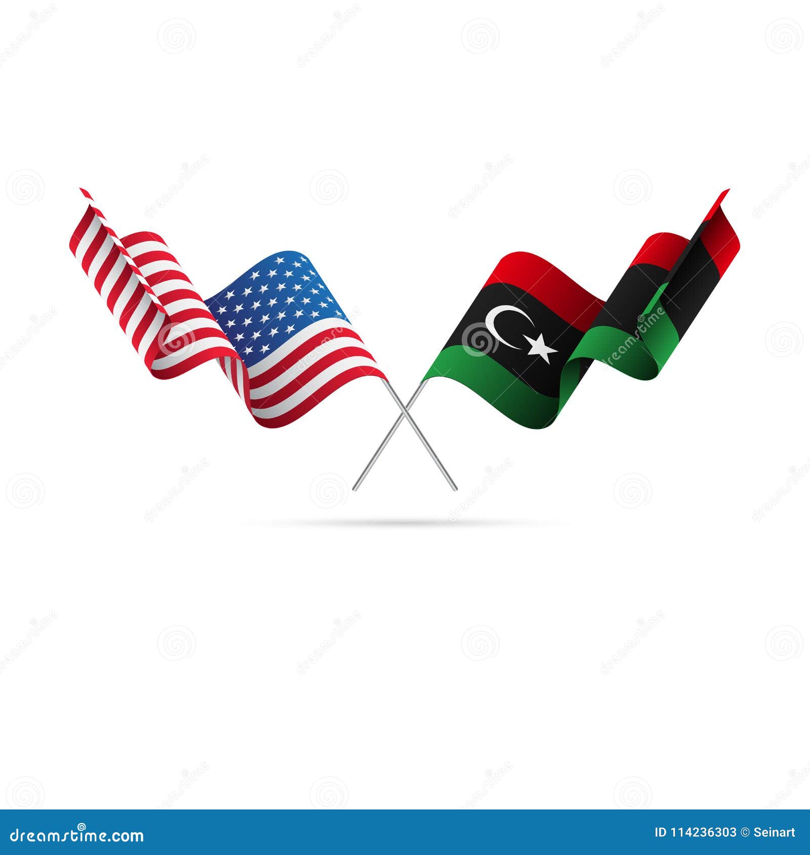 USA and Libya Flags. Vector Illustration. Stock Illustration ...