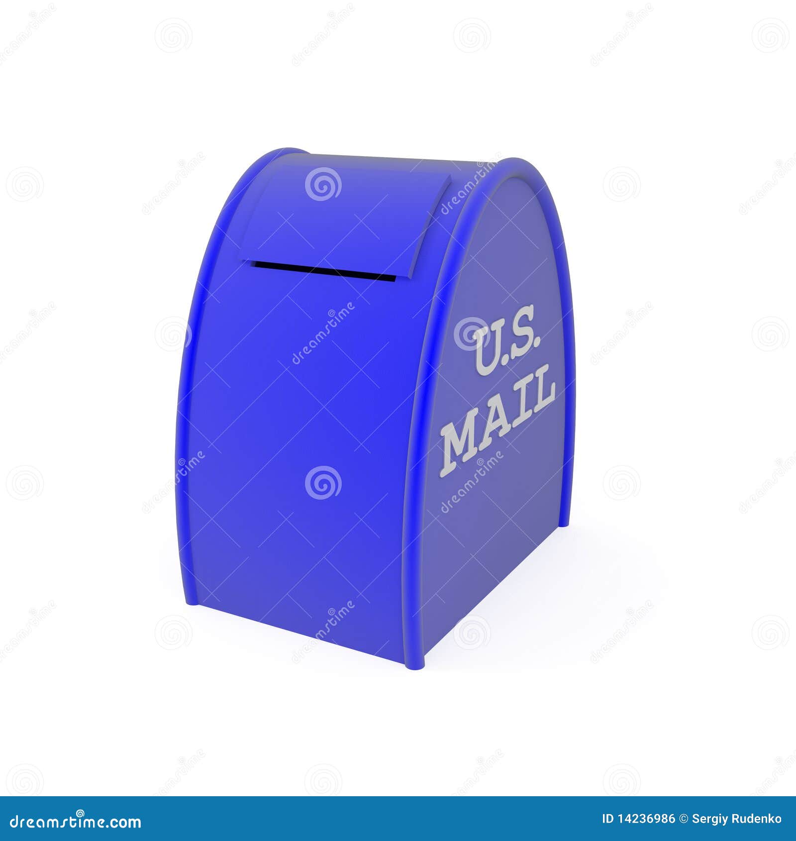 USA Mail Box Isolated on White Stock Illustration - Illustration of ...