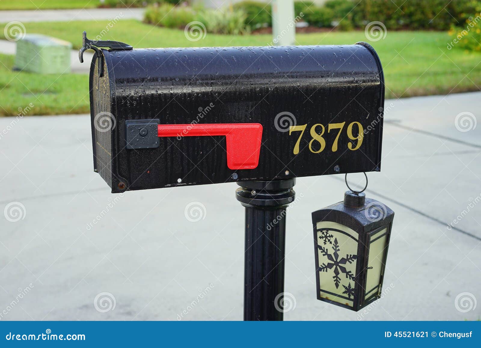 A USA Mail Box and a Solar Light Stock Image - Image of mailbox, flag ...