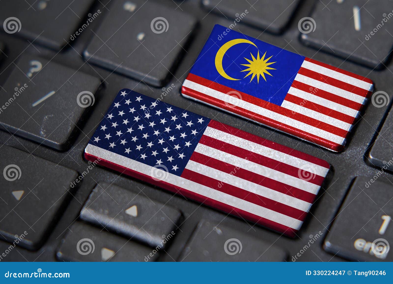 USA and Malaysia Flags on Computer Keyboard Editorial Photography ...
