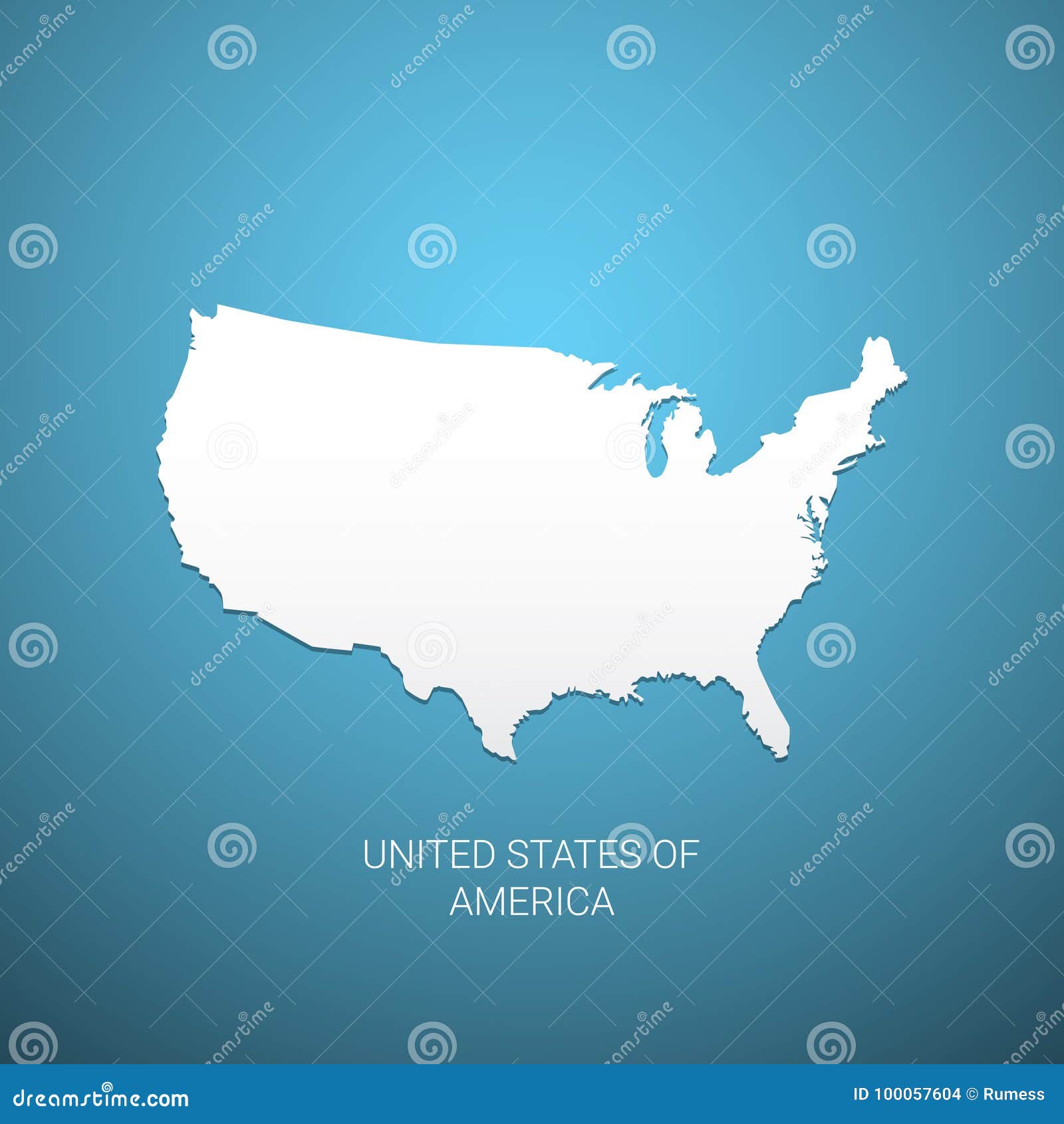 Usa map on blue background stock vector. Illustration of outline ...