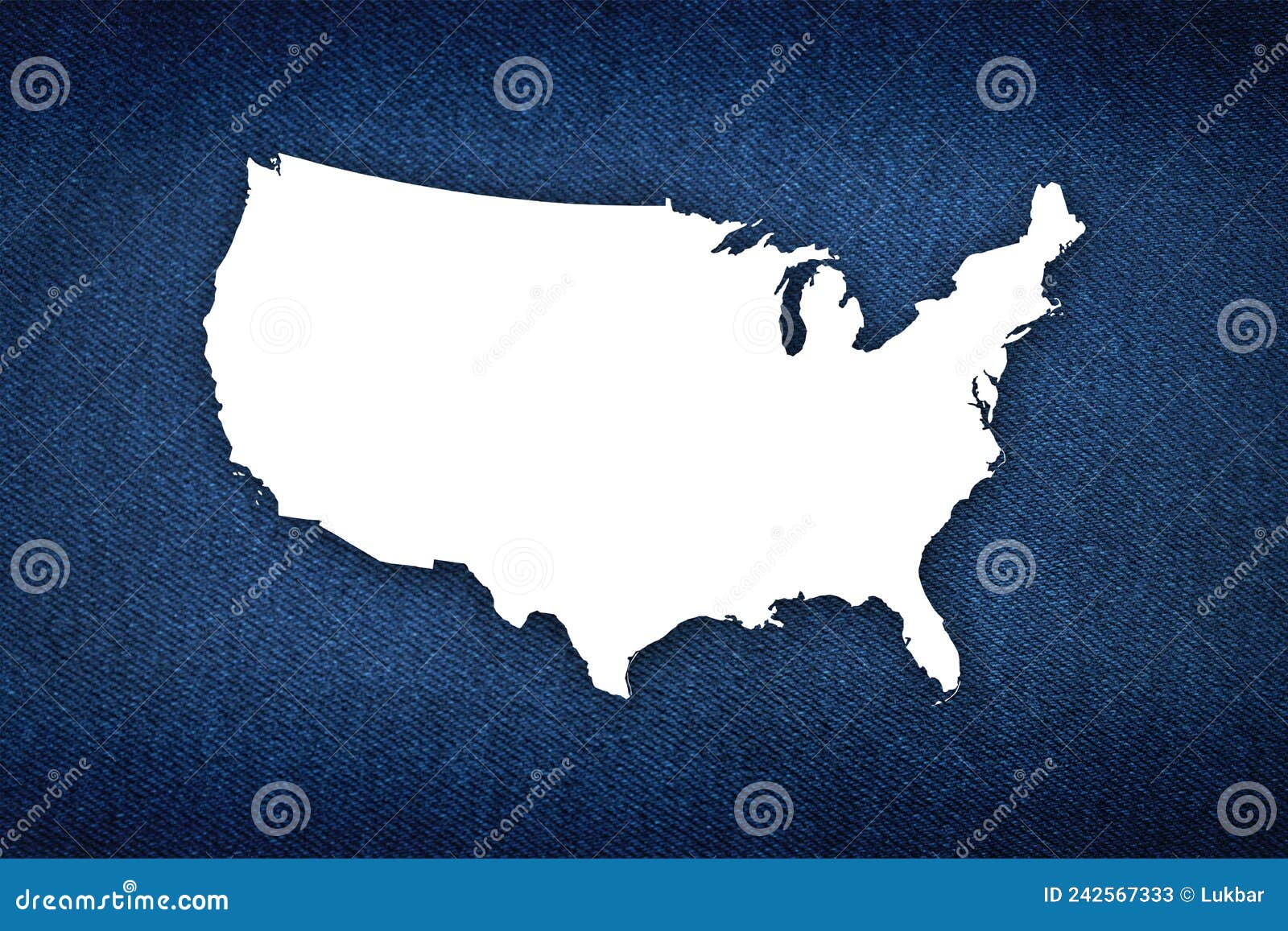 USA map blue background stock image. Image of fabric - 242567333