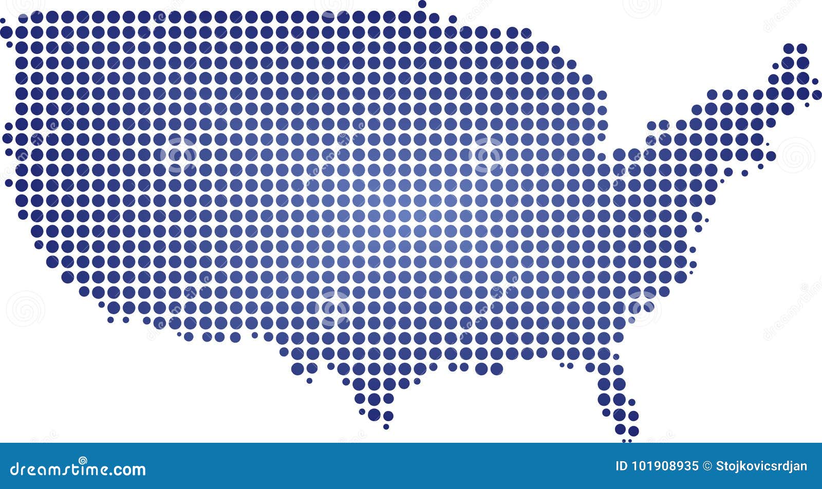 USA Map with Circles Inside Stock Vector - Illustration of outline ...