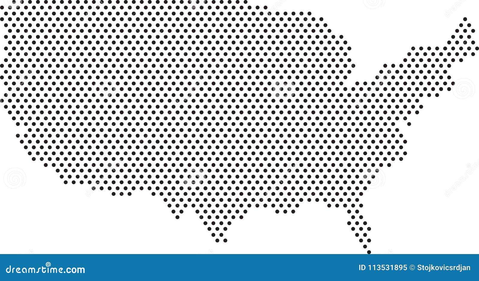 USA map with dots stock vector. Illustration of design - 113531895