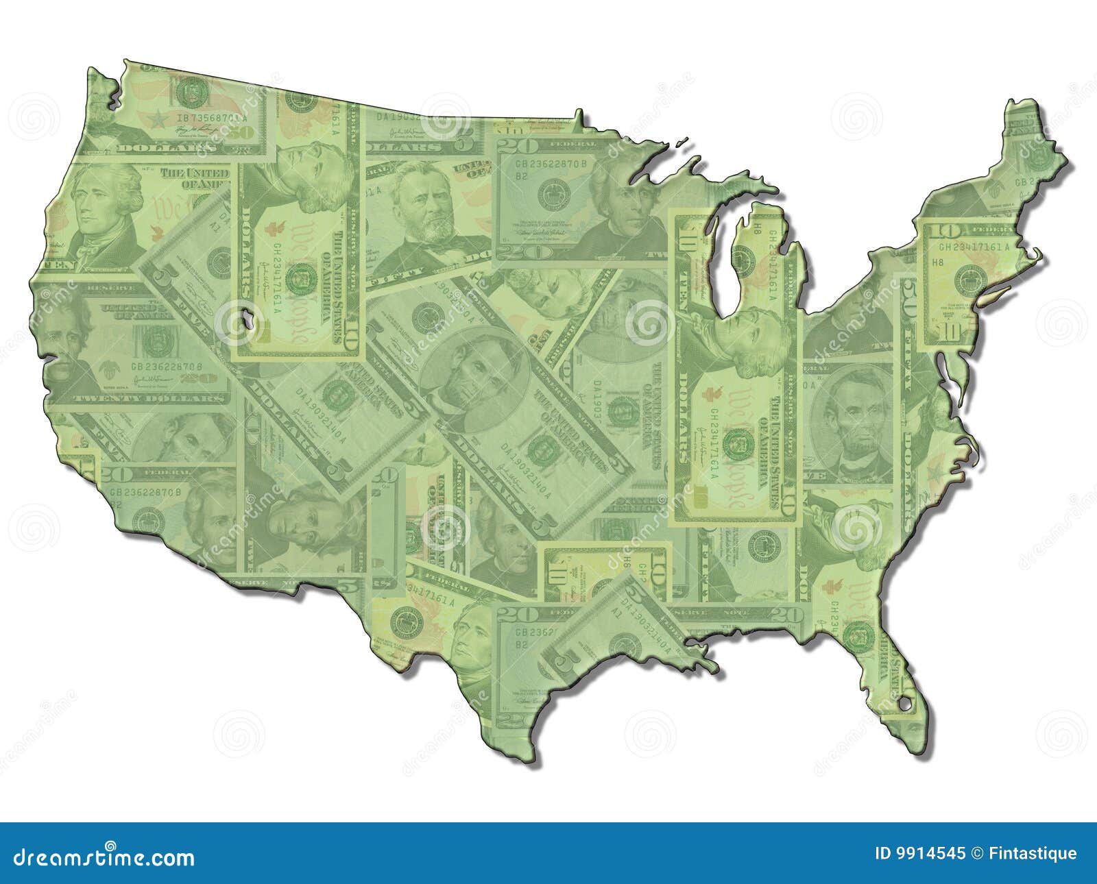 USA Map flag with Dollars stock illustration. Illustration of bill ...