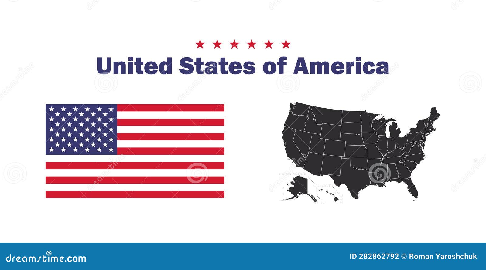 USA Map and Flag. the National Flag of the United States Stock Vector ...