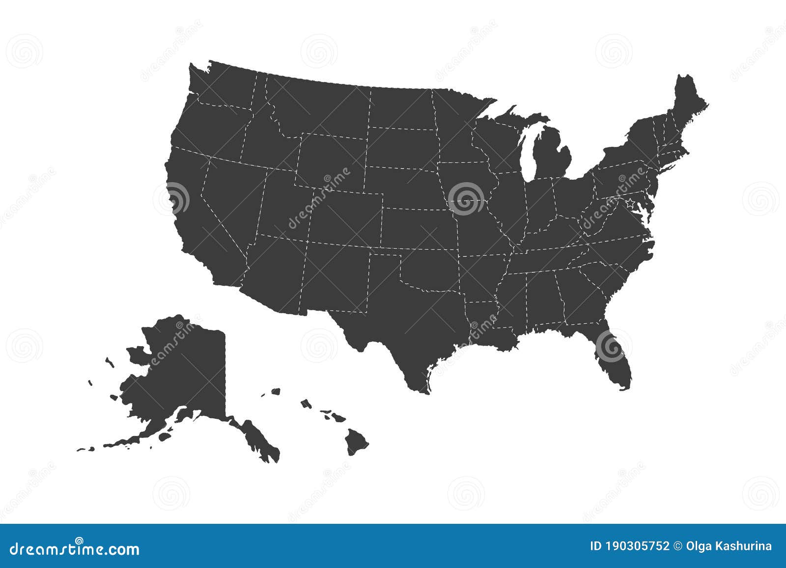 USA Map. Flat Style - Stock Vector Stock Vector - Illustration of ...