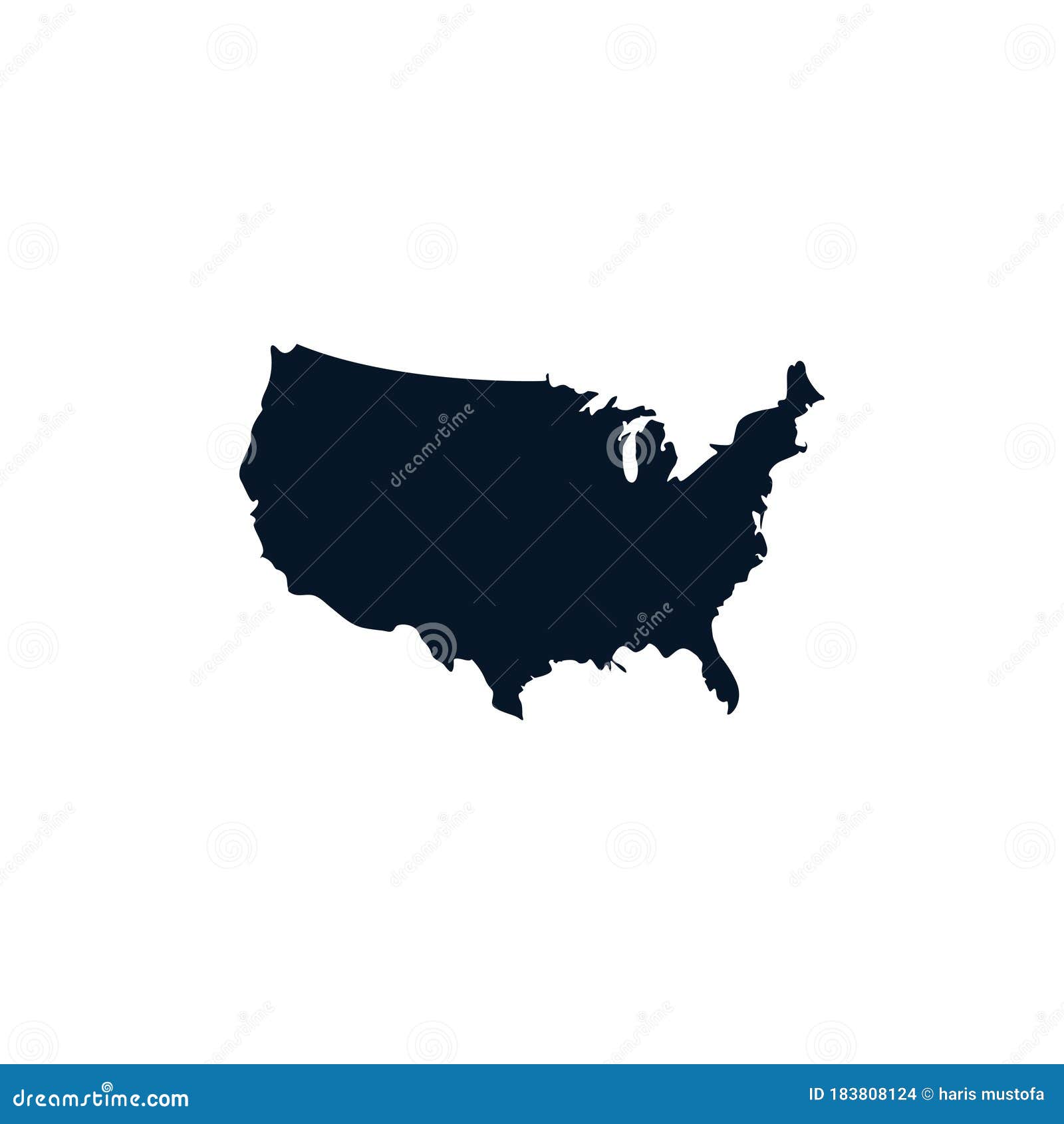 Usa Map Graphic Design Template Vector Isolated Stock Illustration ...