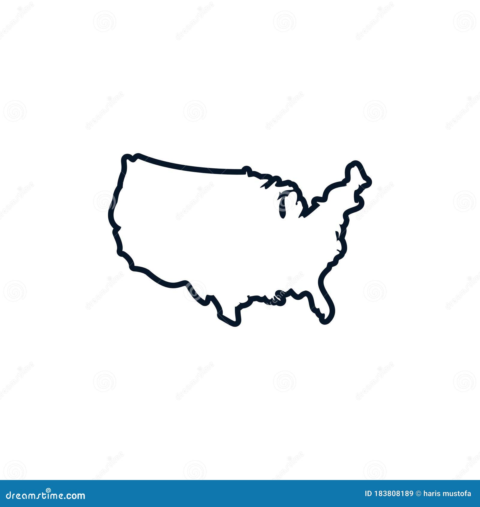 Usa Map Graphic Design Template Vector Isolated Stock Illustration ...