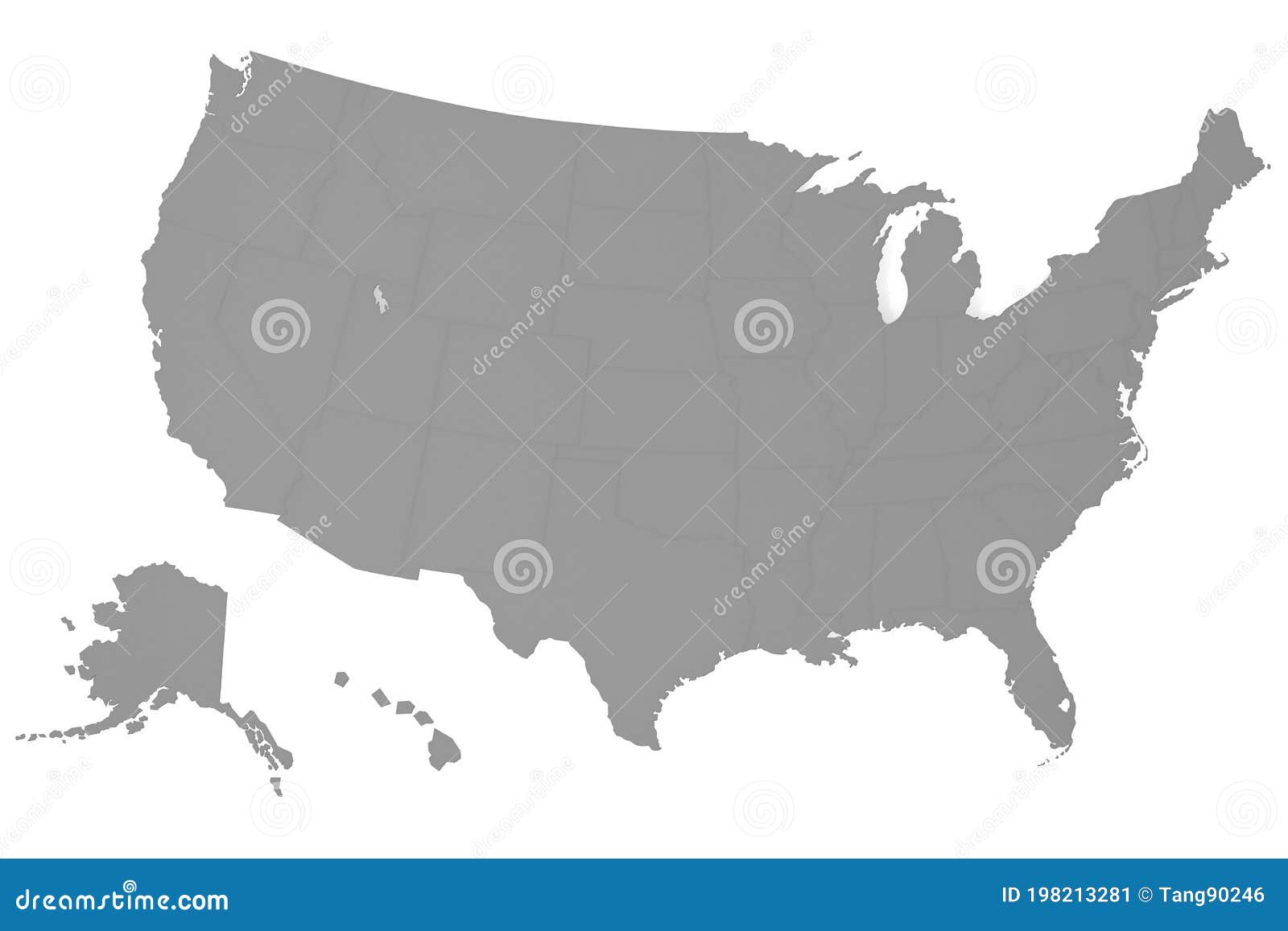USA map with gray color stock illustration. Illustration of element ...