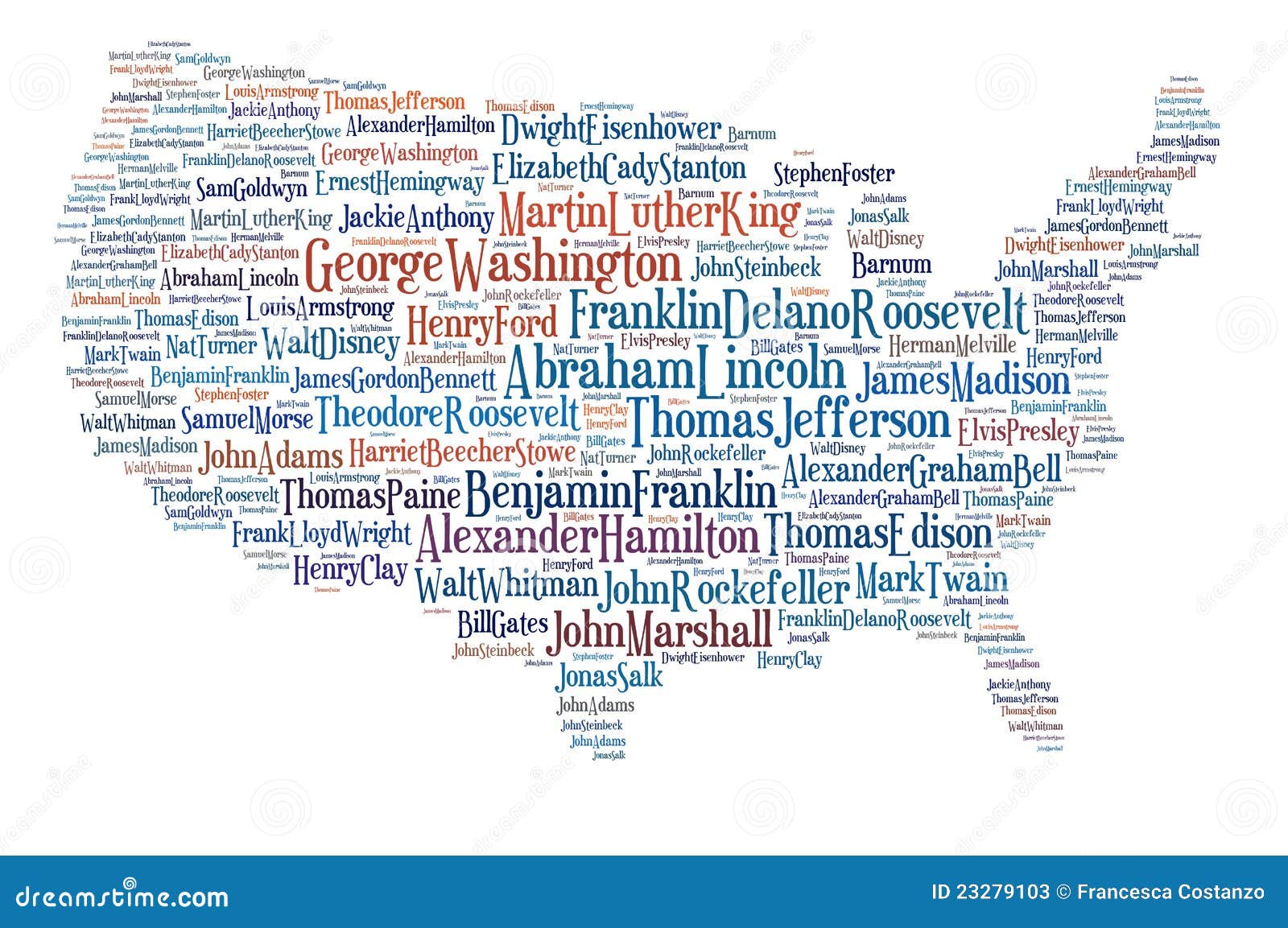 Usa map great people. editorial stock photo. Illustration of ...