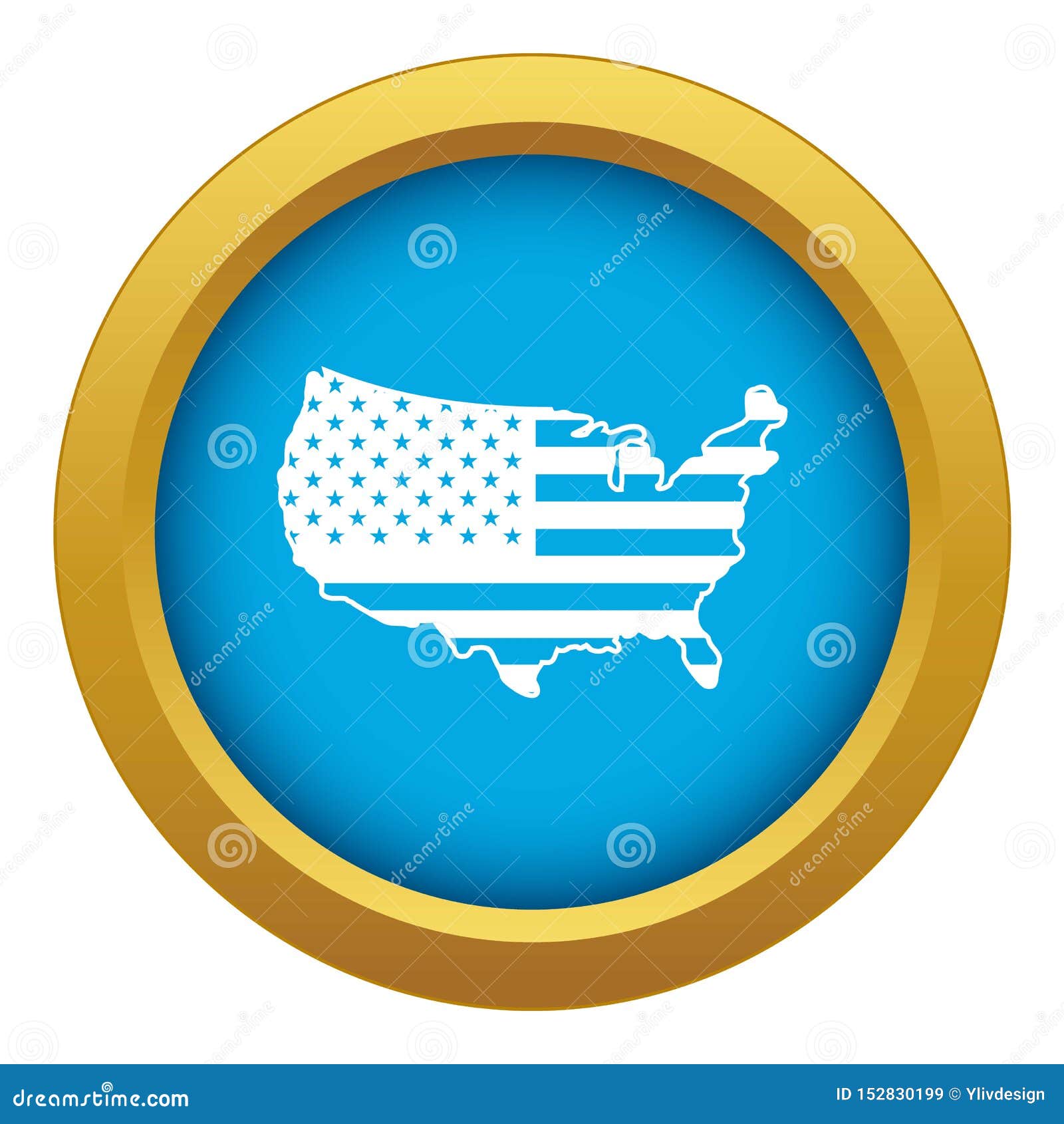 USA Map Icon Blue Vector Isolated Stock Vector - Illustration of ...