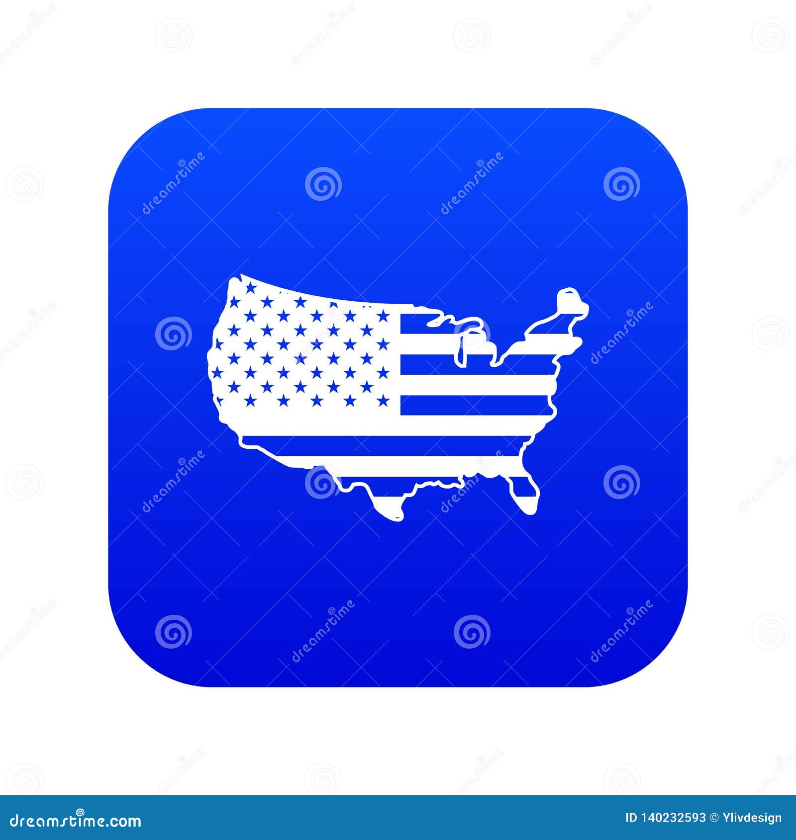 USA map icon digital blue stock vector. Illustration of continent ...