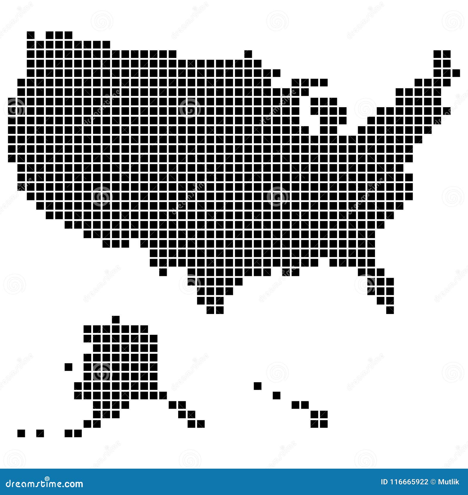 USA Map Made of Square Dots Stock Vector - Illustration of geography ...