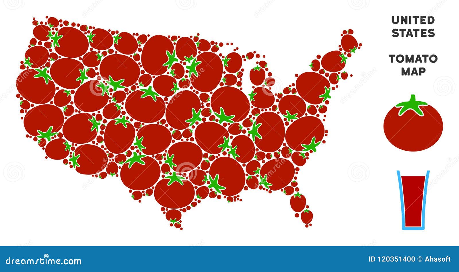 USA Map Collage of Tomato stock vector. Illustration of cartography ...