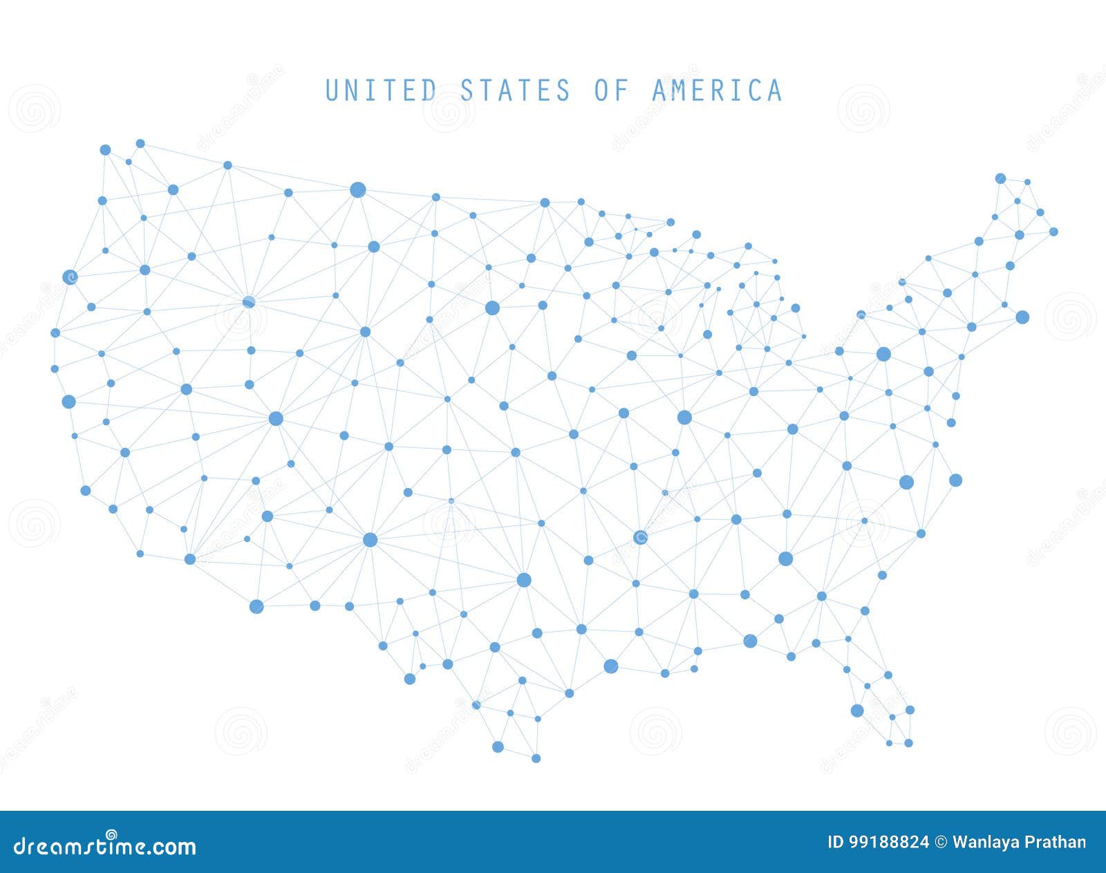 USA Map Network Connections, Vector Illustration Stock Vector ...