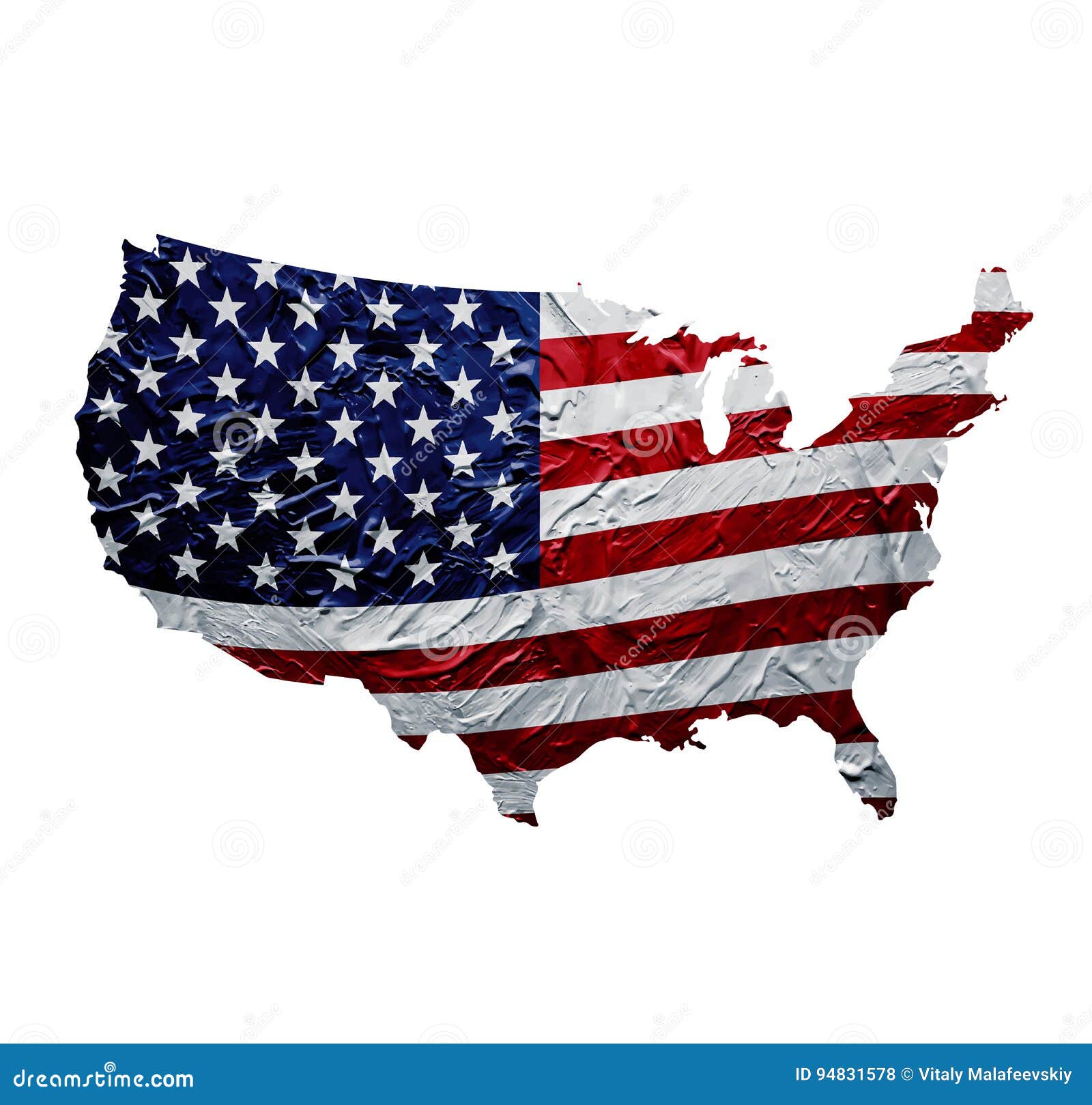 USA Map with Painted American Flag Texture Stock Illustration ...