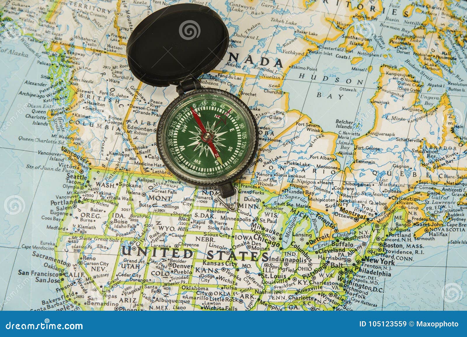 USA Map with Pencil Pointing on Various Us City. Stock Image - Image of ...