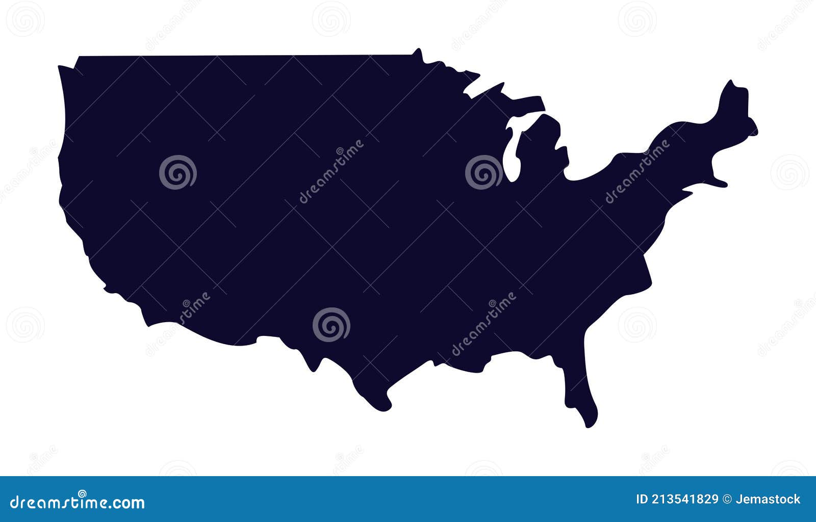 Usa map silhouette stock illustration. Illustration of states - 213541829