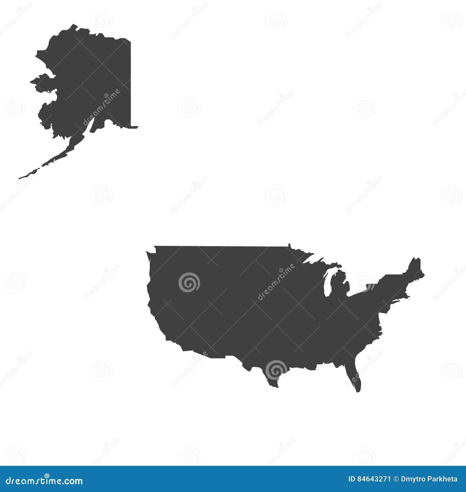 USA Map Silhouette Illustration Cartoon Vector | CartoonDealer.com ...