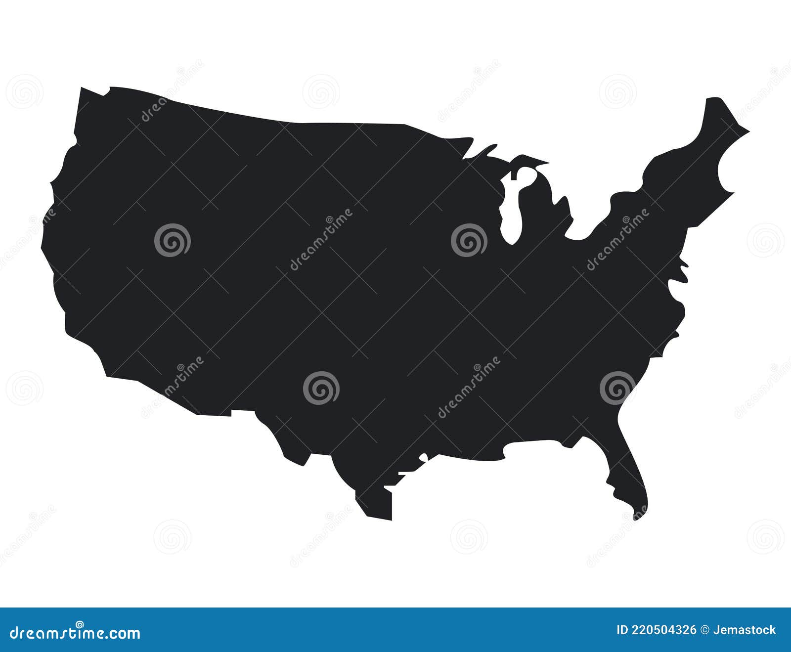 Usa map silhouette stock vector. Illustration of travel - 220504326