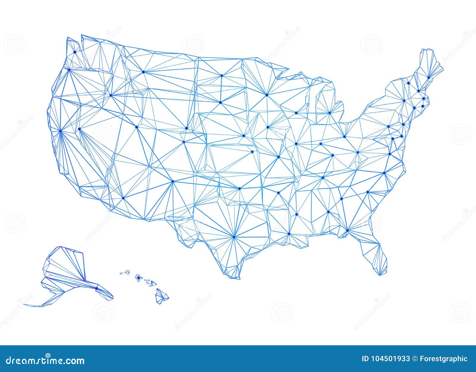 USA Map Technology Communication Abstract Background - Vector Il Stock ...