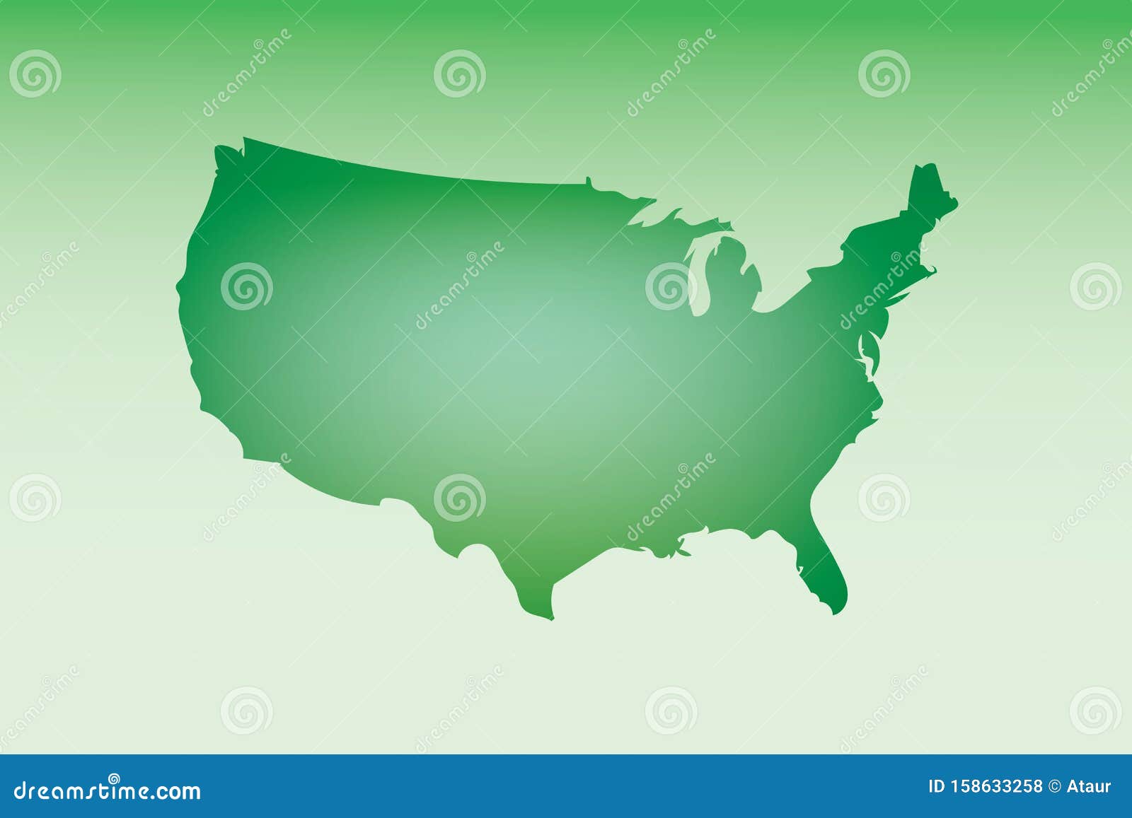 USA Map Using Green Color with Dark and Light Effect Vector on Light ...