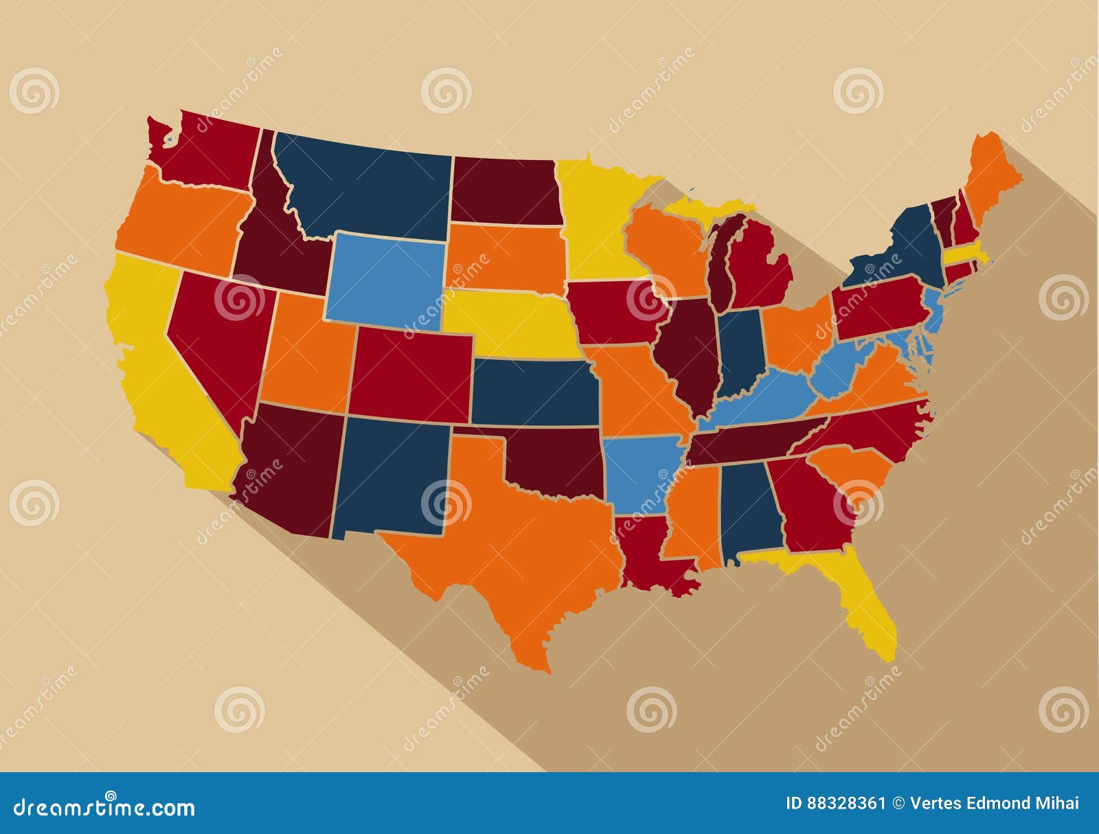 USA Map Vector Illustration Stock Vector - Illustration of patchwork ...