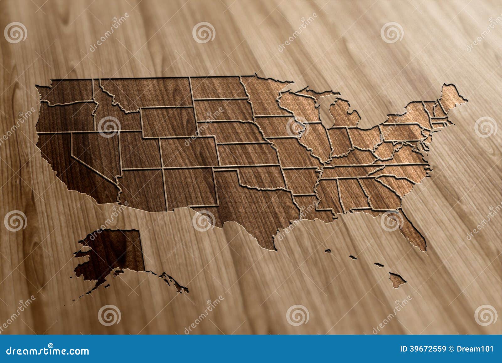 USA Map on Wood stock illustration. Illustration of geographical - 39672559