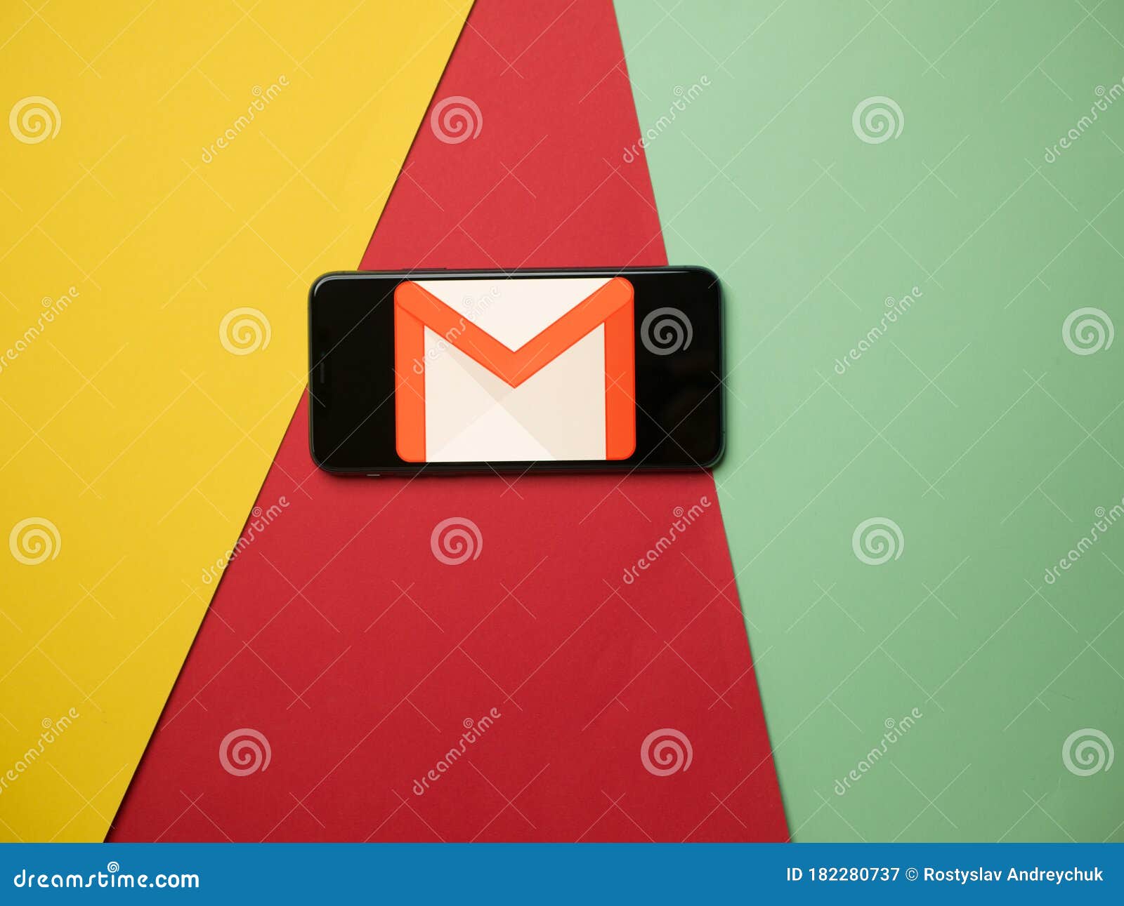 USA - May, 2020 Gmail Iphone Application Screen on Colored Paper ...