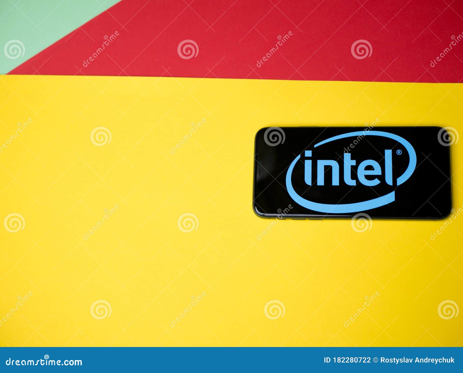 USA - May, 2020 Intel Iphone Screen on Colored Background Editorial ...