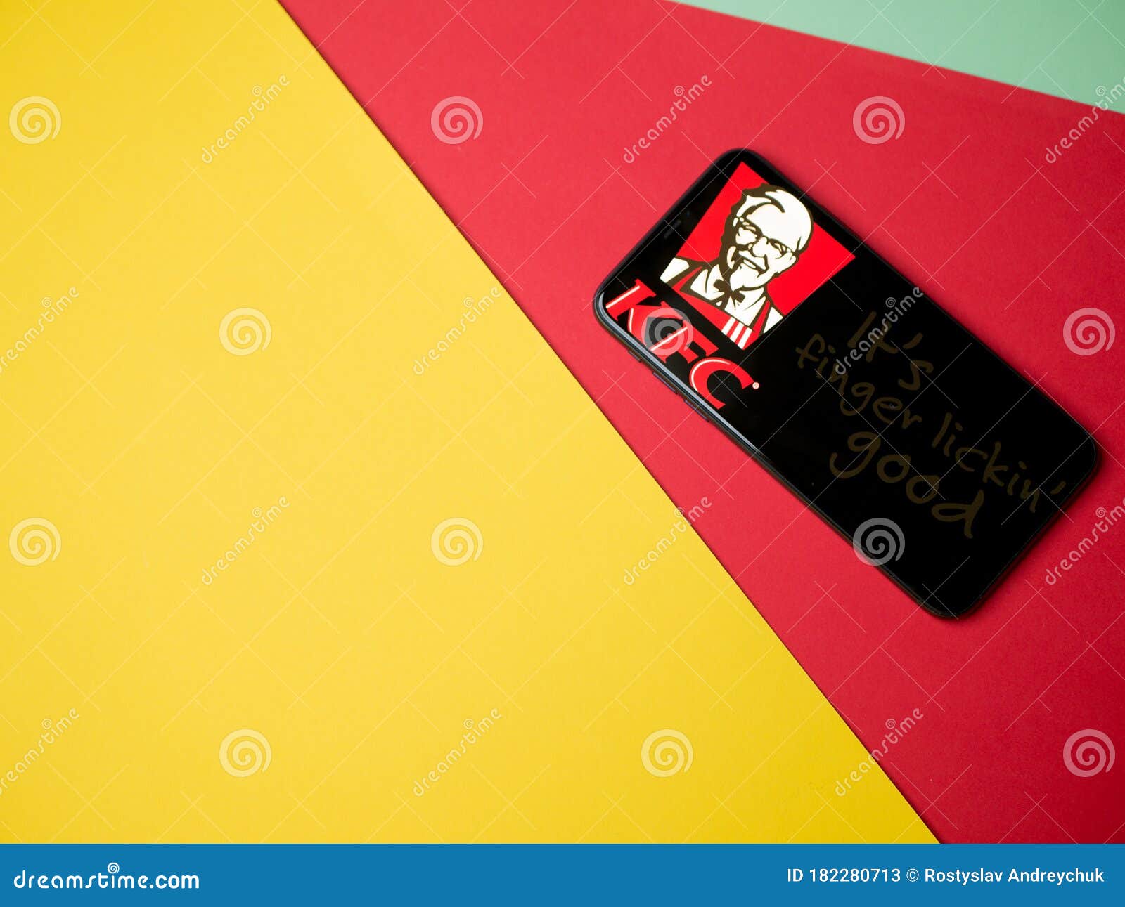 USA - May, 2020 KFC Iphone Screen on Colored Background Editorial Stock ...
